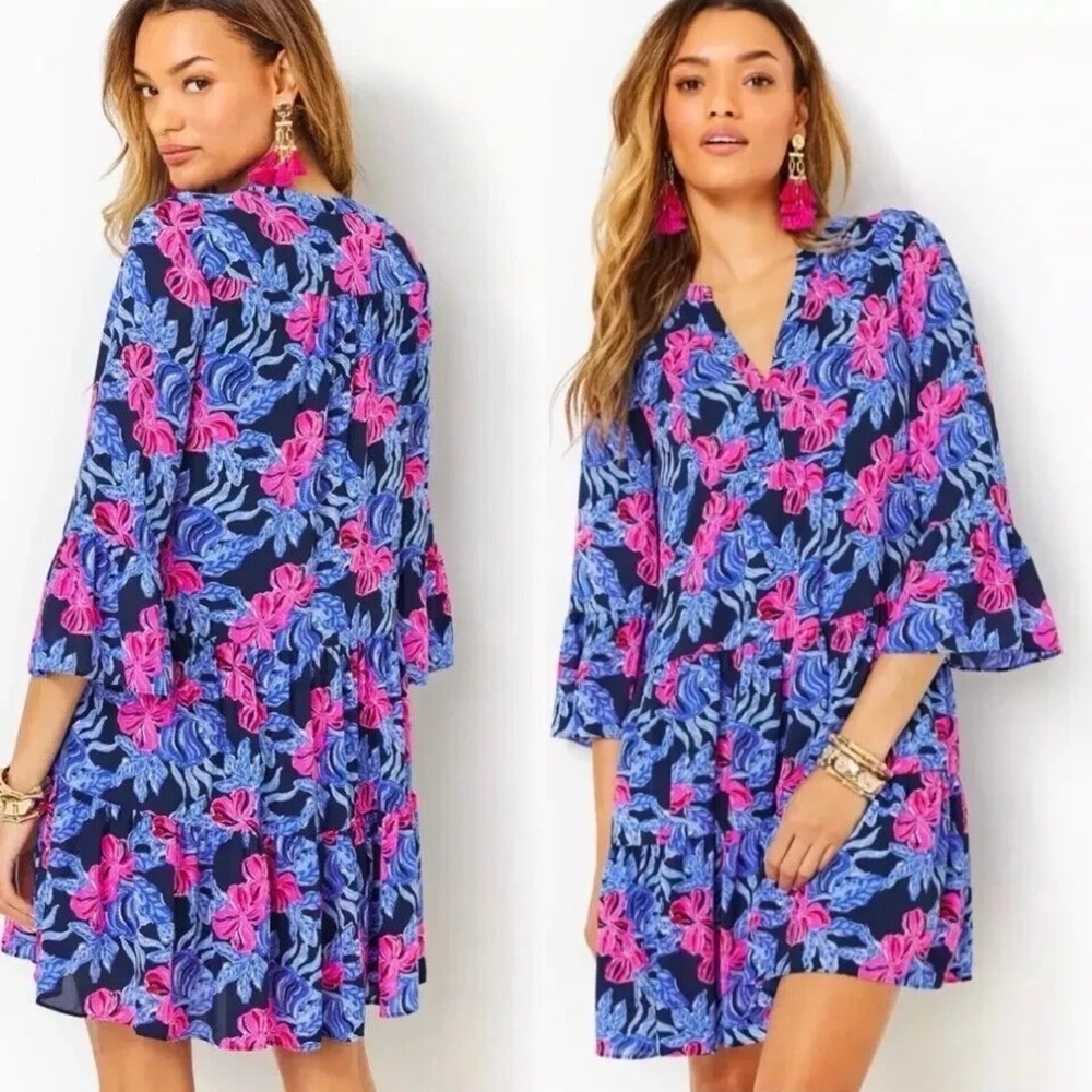 Lilly Pulitzer Gabriel Floral Tiered Mini Dress In Lo… - Gem